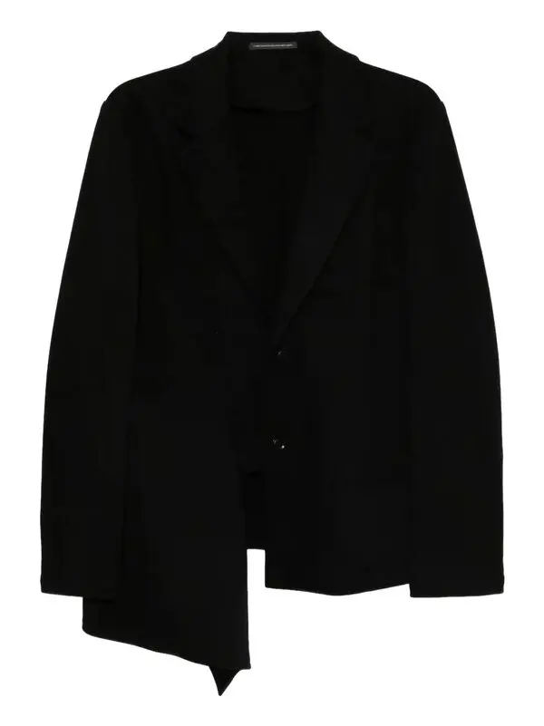 Y’s Asymmetric Combed Blazer - Black