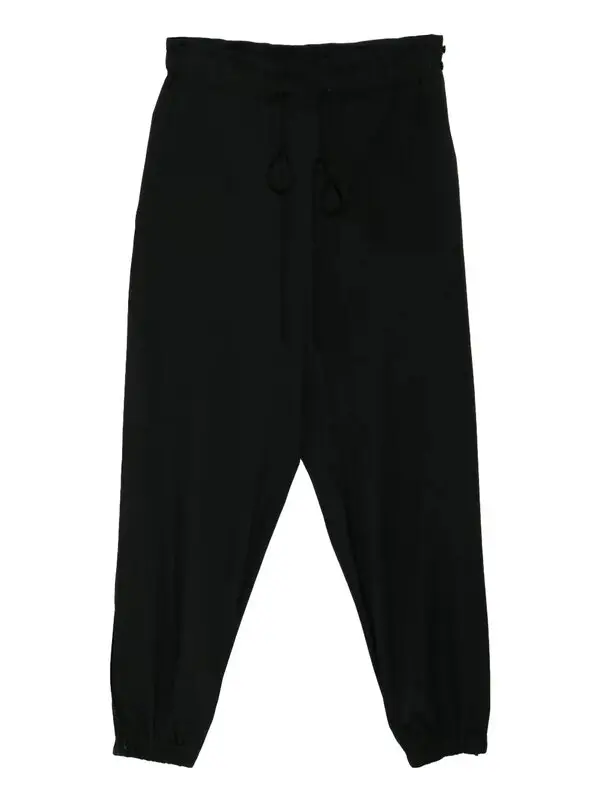 Y’s Wool Tapered Trousers - Black