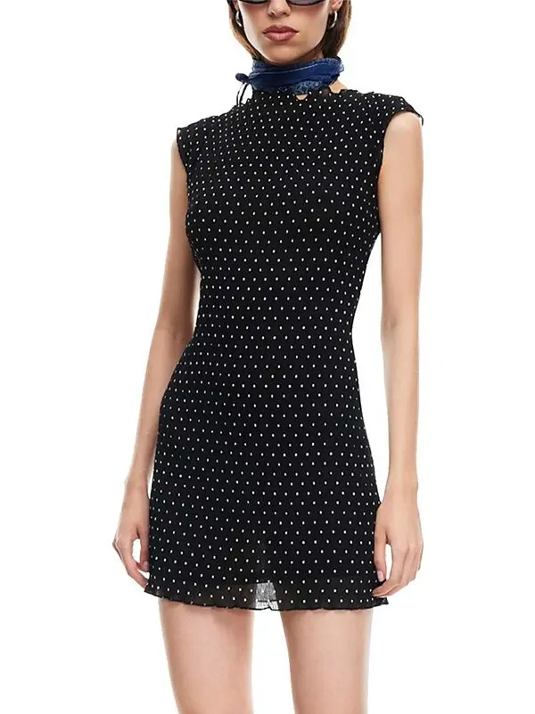 Lioness Mariner Mini Dress - Noir Polka Dot