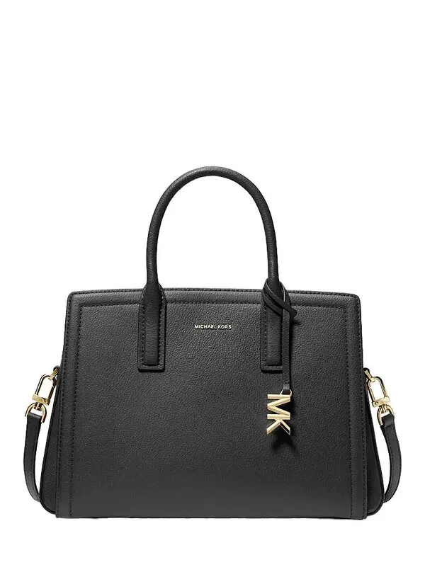 Michael Kors Laila Medium Leather Satchel - Black
