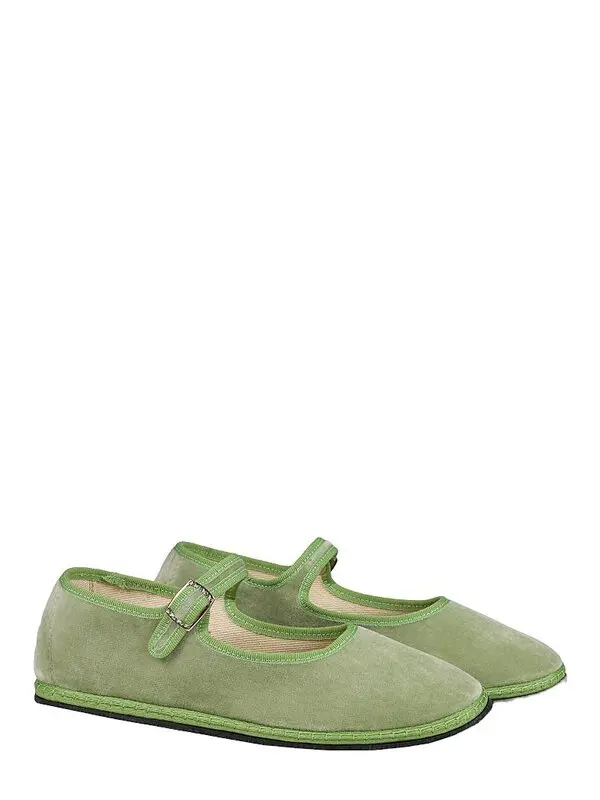 VIBI VENEZIA Mary Jane Flats - Sage Green