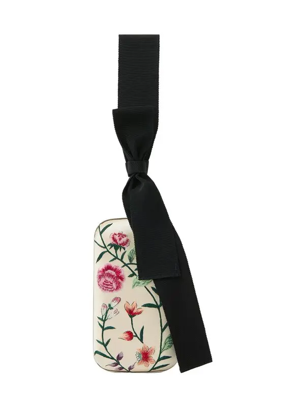 Givenchy Evening Clutch With Floral Embroideries And Bow Detail - Multicolor