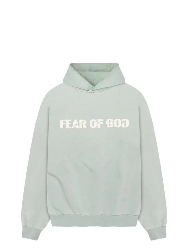 Fear Of God Heaven Printed Hoodie - Grey