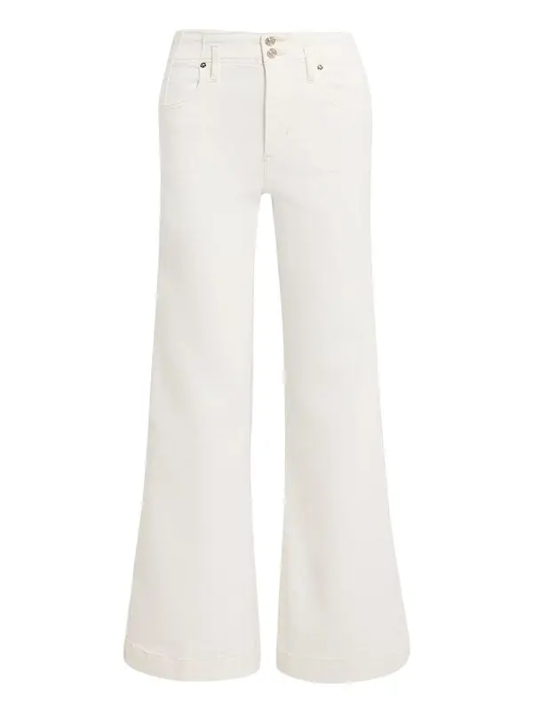 FRAME The Seamed High-rise Wide-leg Jeans - Ivory