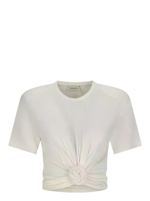 Magda Butrym Knot-detailing T-shirt - Neutrals
