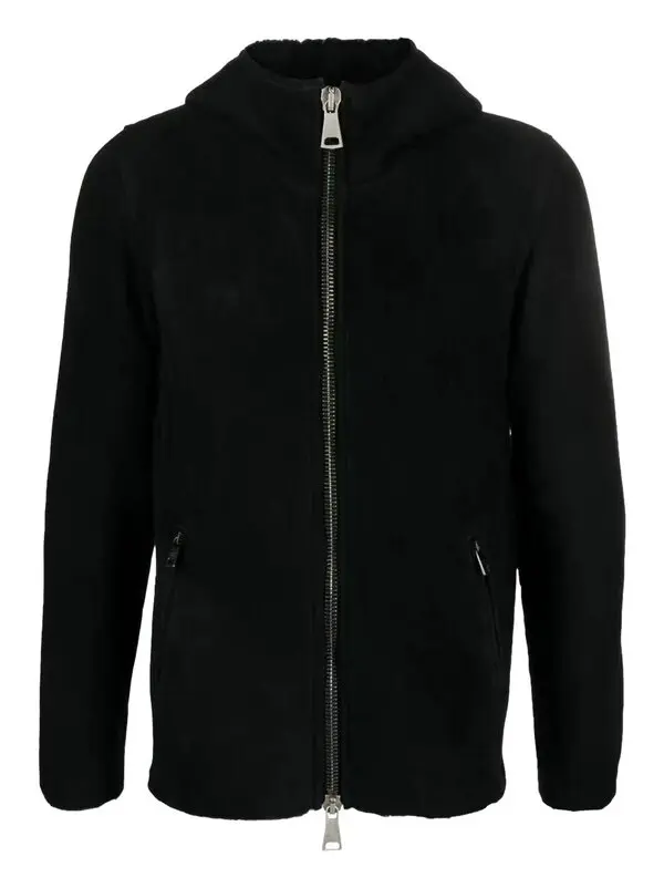 GIORGIO BRATO Hooded Zip-up Jacket - Black