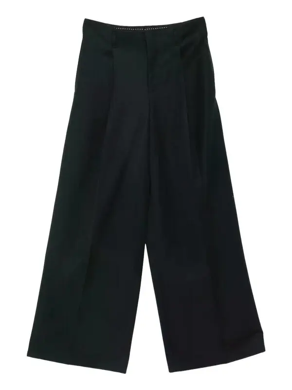 Lacoste Pleated Wide Leg Pants - Green
