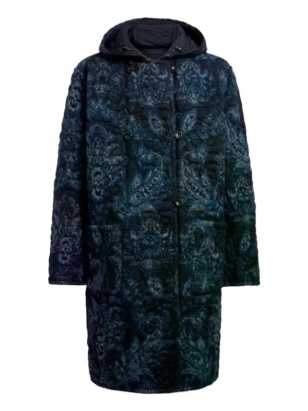 Etro Paisley Quilted Hooded Coat - Blue