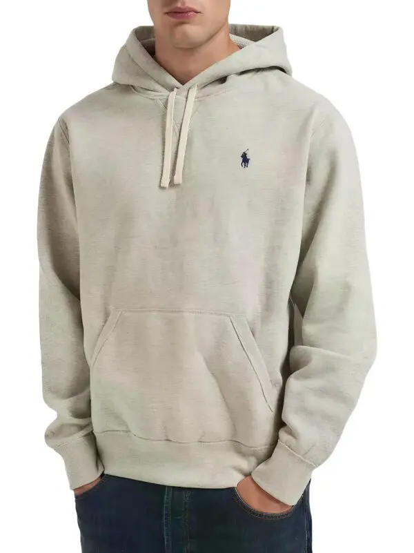 Ralph Lauren Logo-embroidered Long-sleeve Hoodie - Grey