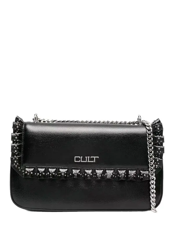 CULT Ruffled-trim Studded Satchel - Black