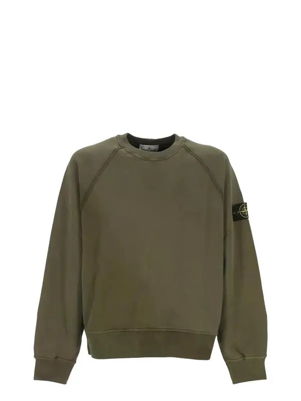 Stone Island Raglan-sleeve Patch-logo Sweatshirt - Green