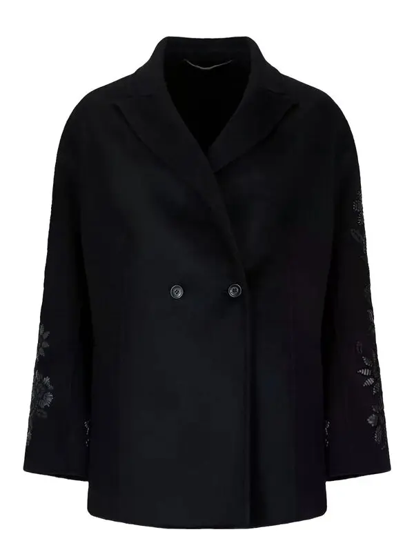 Ermanno Scervino Floral Appliqué Jacket - Black