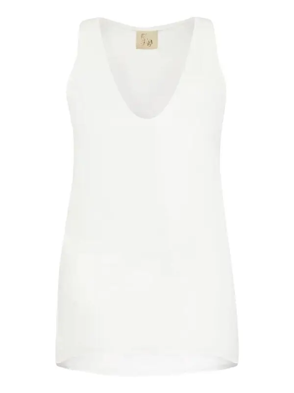PAULA Silk Tank Top - White
