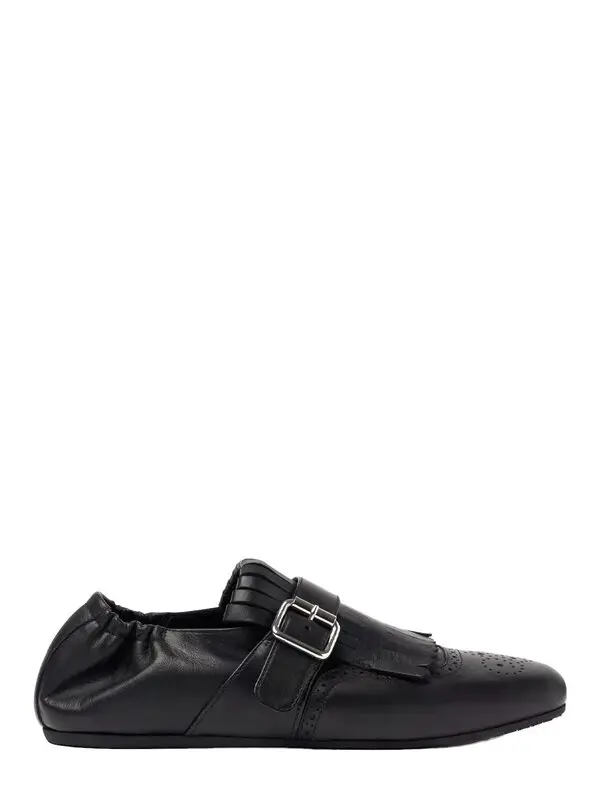 SCAROSSO Julian Fringed Monk Shoes - Black