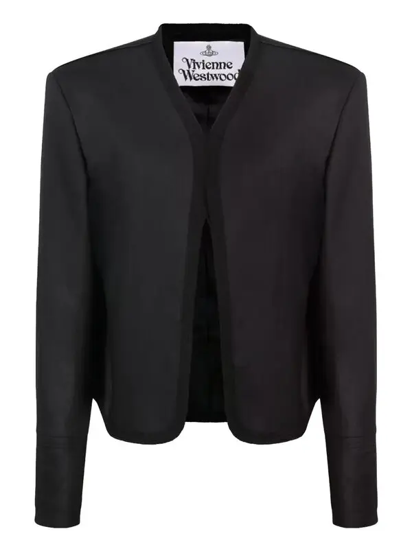 VIVIENNE WESTWOOD Virgin Wool Cropped Jacket - Black