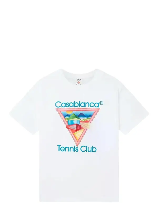 Casablanca Graphic Print Round Neck T-shirt - White