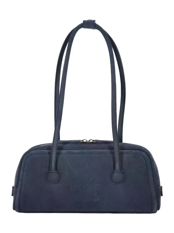 MARGESHERWOOD Soft Boston Leather Shoulder Bag - Blue