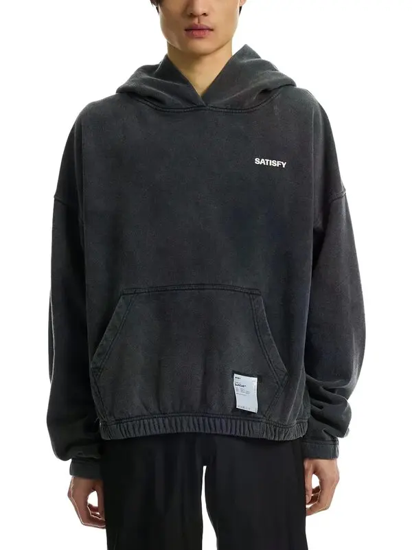 Satisfy Logo-detail Hooded Sweatshirt - Grey
