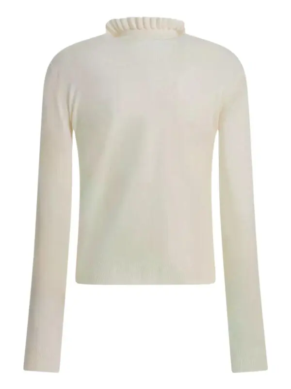 Alexander McQueen Ruffled Sweater - Neutrals