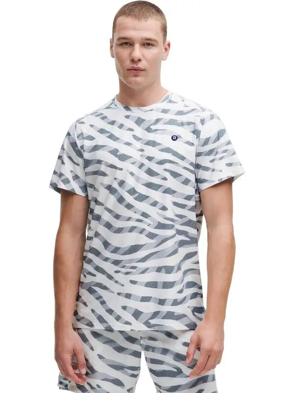 Lululemon Ventilated Short-sleeve Tennis Shirt - Animal Mesh Club Blue