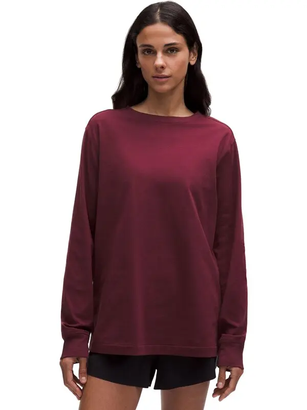 Lululemon All Yours Organic Cotton Long-sleeve Shirt - Burgundy Bay