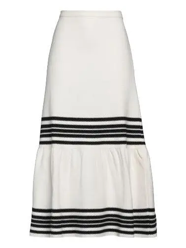 Dior Ivory Cotton And Silk Midi Skirt - White
