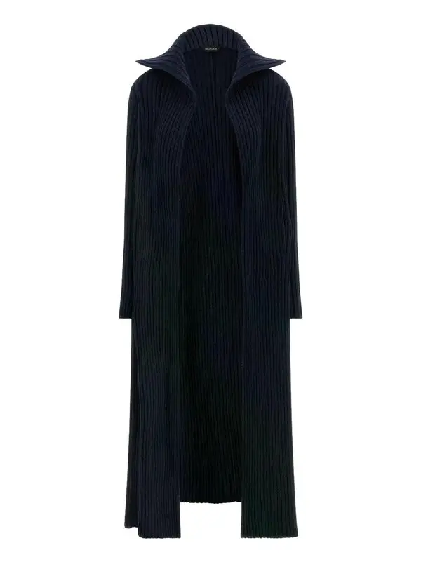 Balenciaga Ribbed Shawl-collar Cardigan - Blue