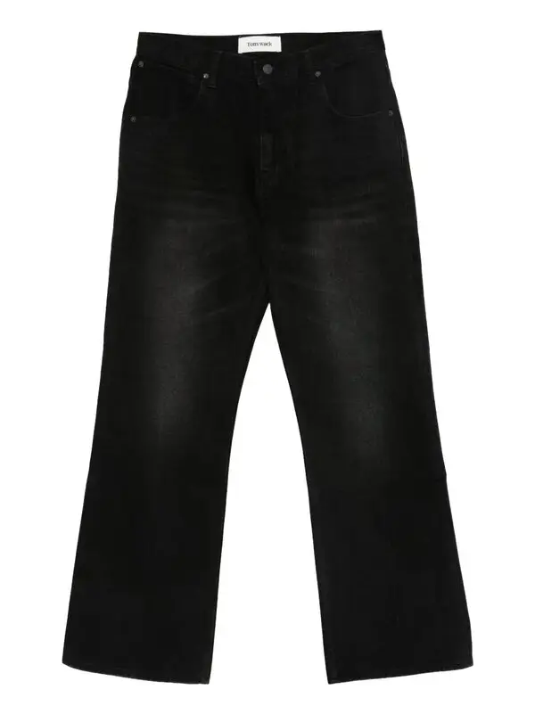 TONYWACK Faded-effect Straight Leg Jeans - Black