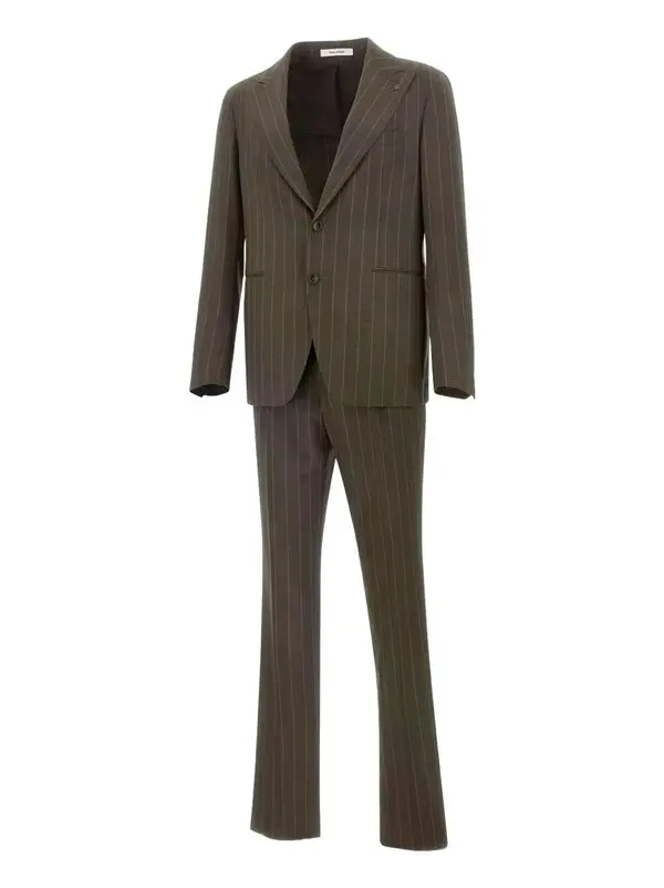 Tagliatore Pinstriped Suit - Brown