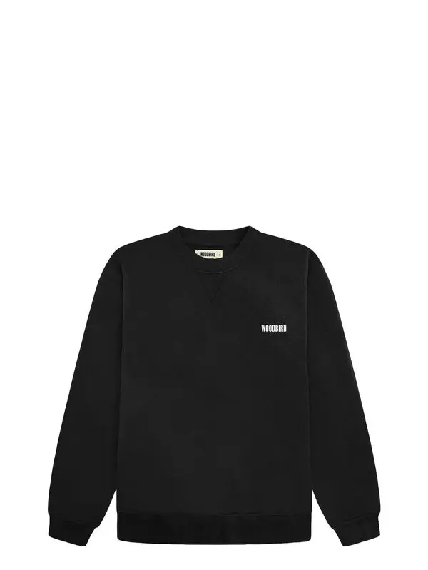 WOODBIRD Printed Crewneck Sweatshirt - Black