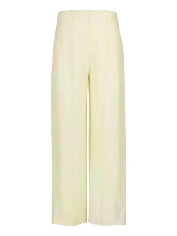PAULA Twill-paneled Silk Trousers - White