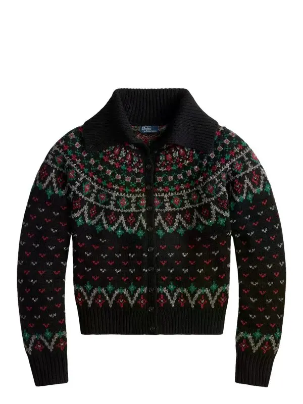Polo Ralph Lauren Fair Isle Wool-blend Cardigan - Black