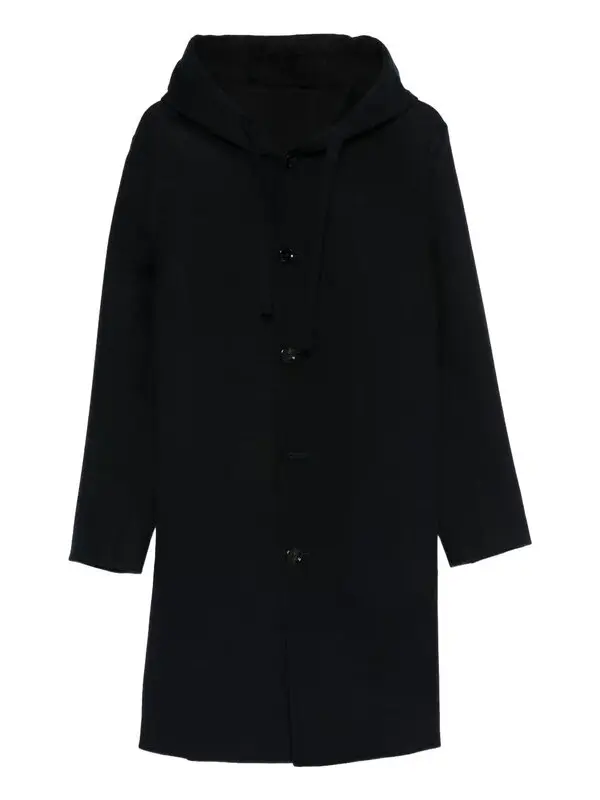 LARDINI Virgin Wool Single-breasted Coat - Black