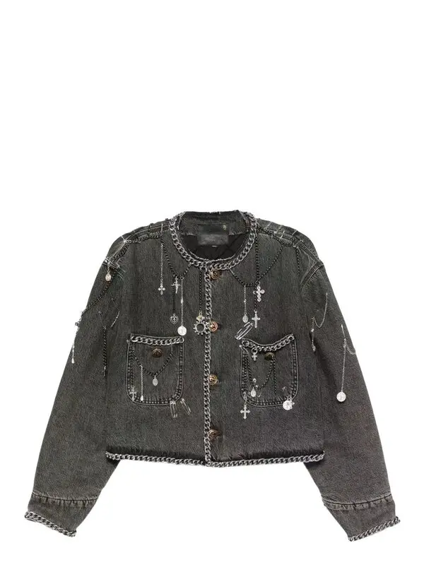 R13 Appliqué-embellished Jacket - Grey