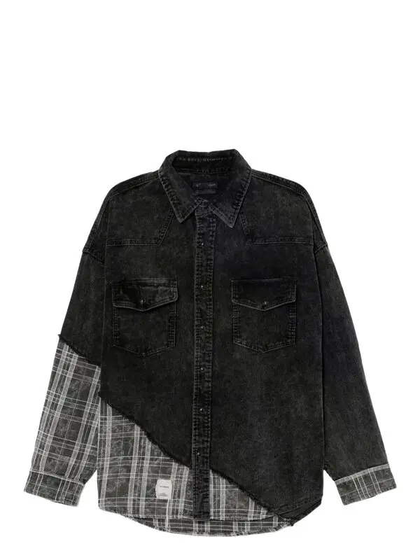 FIVE CM Plaid Shirt Jacket - Black