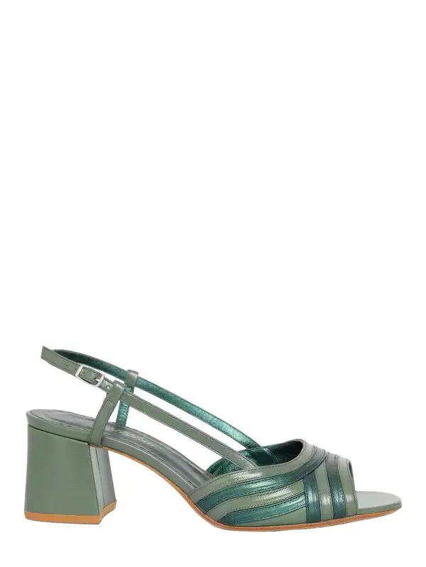 STUDIO CHOFAKIAN 40mm Mille Feuille Leather-paneled Slingback Pumps - Green