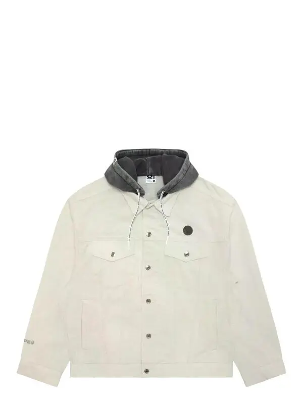 AAPE BY *A BATHING APE® Buttoned-front Hooded Jacket - Neutrals