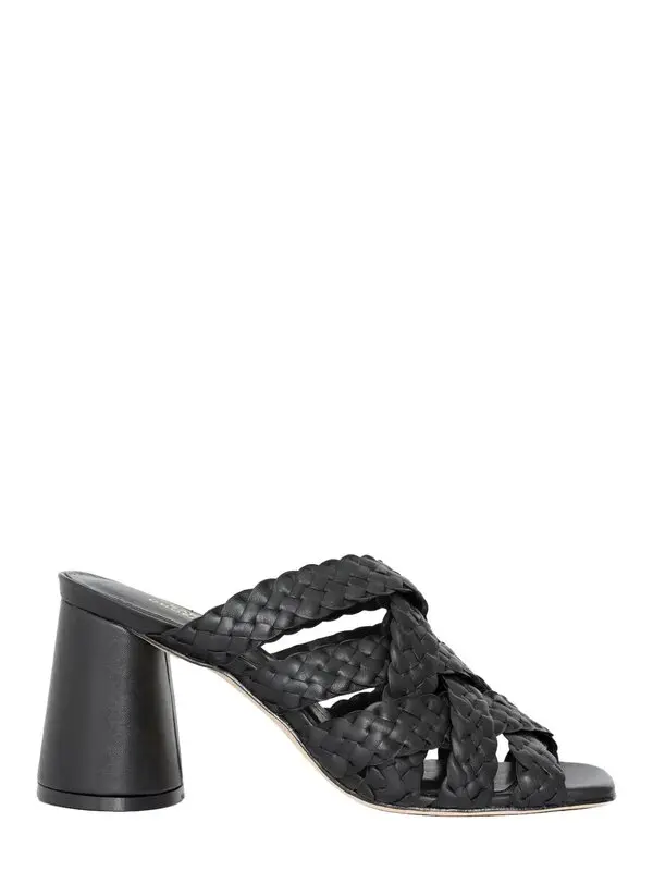 STUDIO CHOFAKIAN 65mm Mont Blanc Braided-leather Heeled Mules - Black