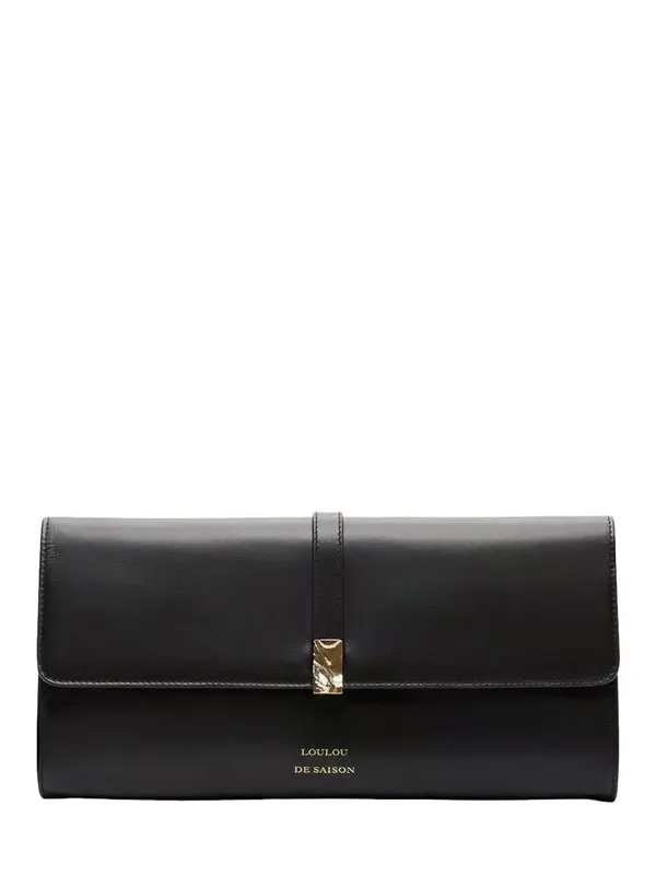 Loulou De Saison Elmer Leather Clutch - Black