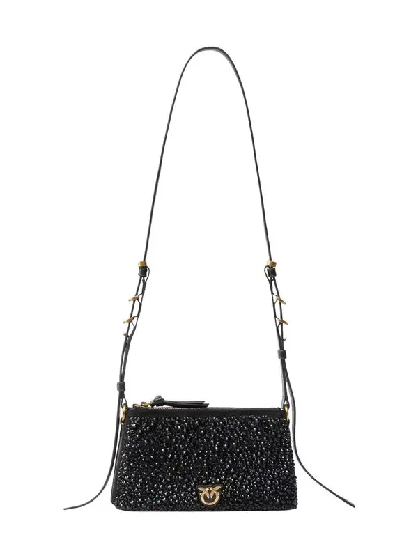 Pinko Embellished-logo Mini Bag - Black