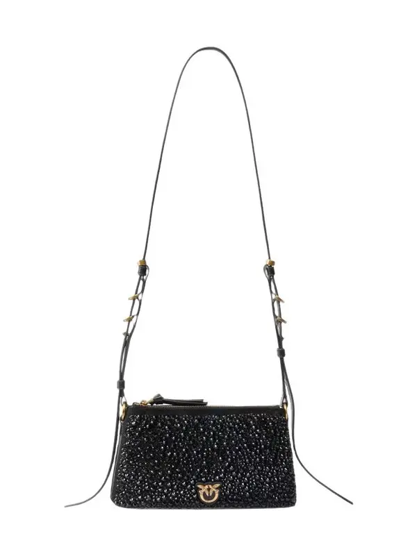 Pinko Embellished-logo Mini Bag - Black