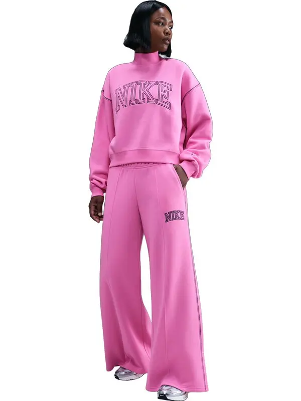 Nike Sportswear Phoenix Fleece Wide-leg Sweatpants - Pink