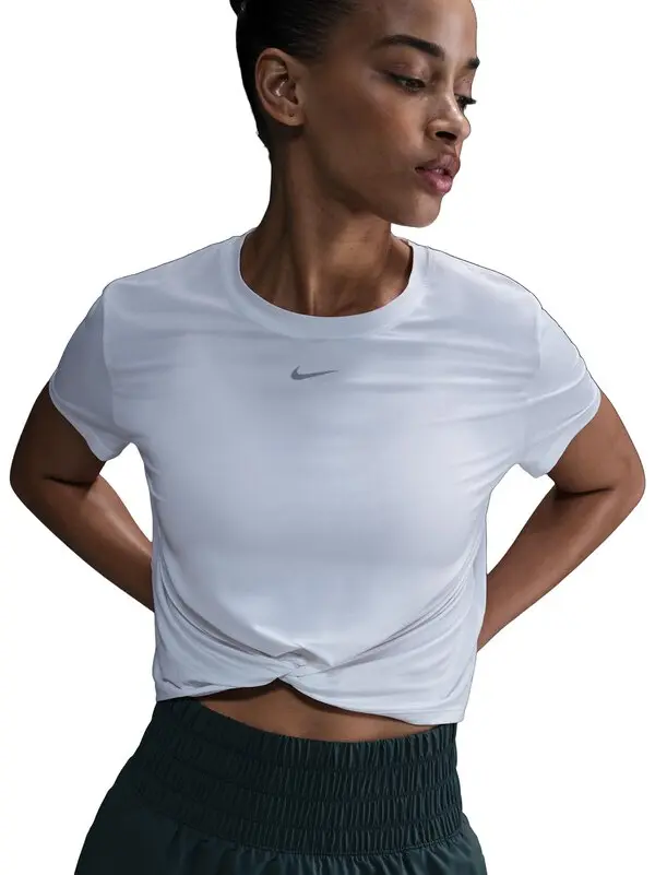 Nike One Classic Twist Dri-fit Short-sleeve Top - White
