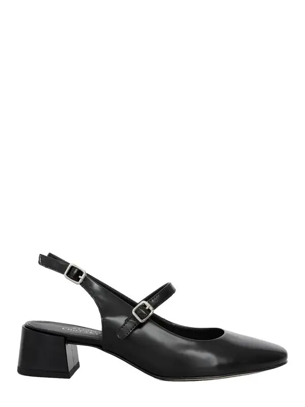 STUDIO CHOFAKIAN 35mm Buckle Slingback Pumps - Black