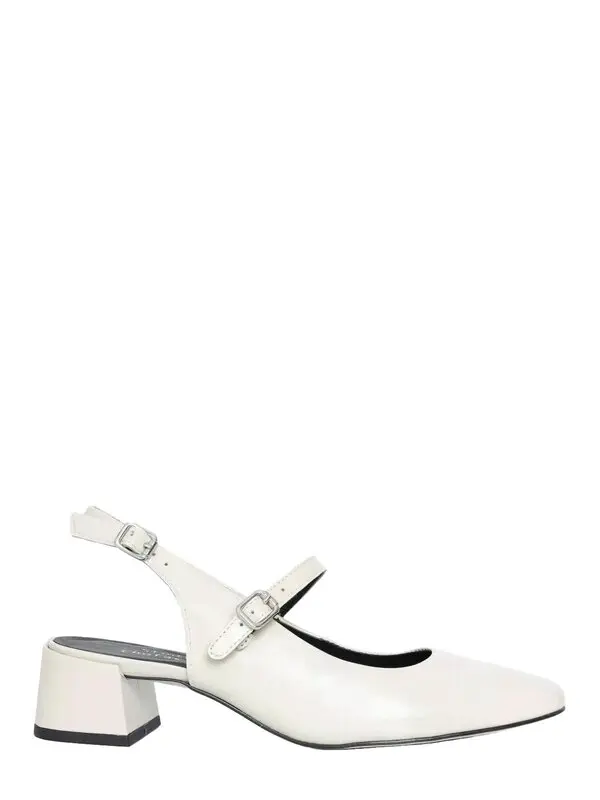 STUDIO CHOFAKIAN 35mm Buckle-strap Slingback Pumps - Boxoffwhite