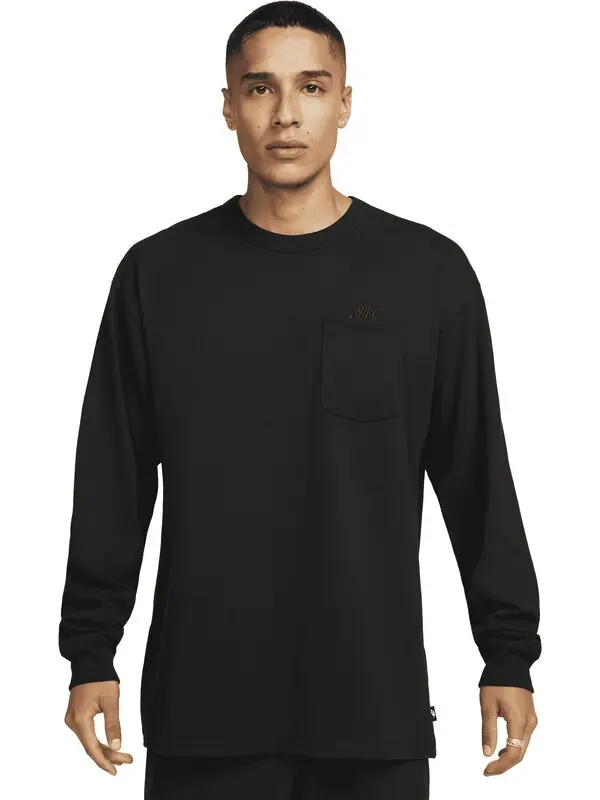 Nike Sportswear Premium Essentials Long-sleeve Pocket T-shirt - Black