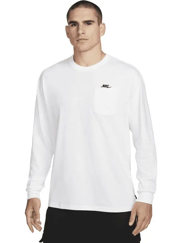 Nike Sportswear Premium Essentials Long-sleeve Pocket T-shirt - White
