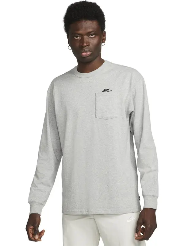 Nike Sportswear Premium Essentials Long-sleeve Pocket T-shirt - Grey