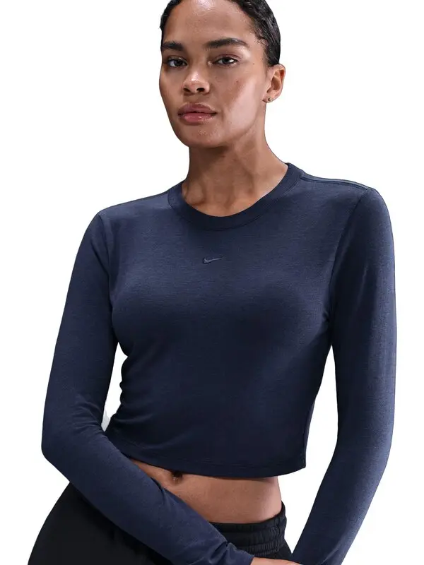 Nike Sportswear Chill Knit Slim Long-sleeve Cropped Top - Blue