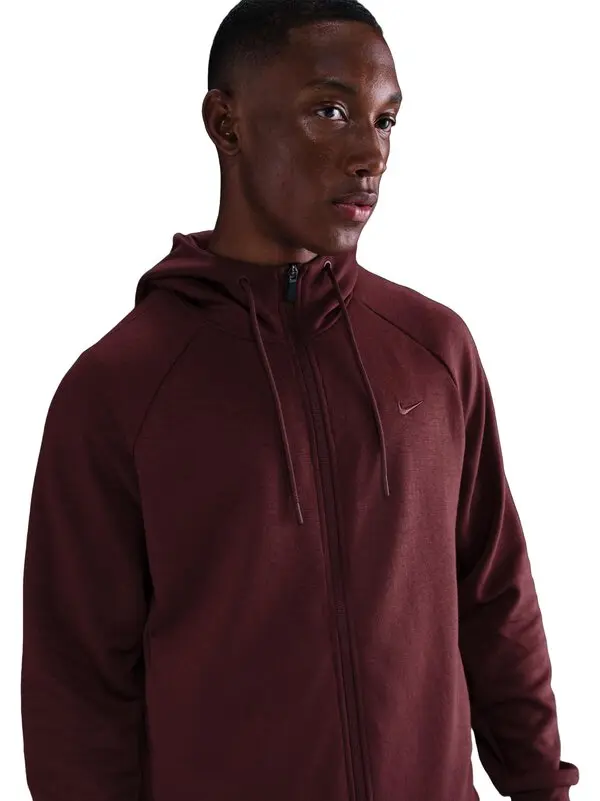 Nike Primary Fleece Dri-fit Uv Full-zip Performance Hoodie - Red